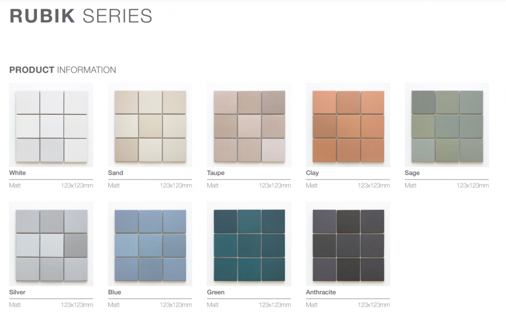 RUBIK ANTHRACITE 123x123mm MATT - OTC Tiles & Bathroom